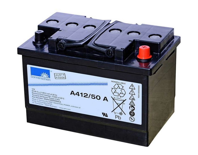 Sonnenschein Bleiakku A412/50 A inkl. MTZ – 50 Ah Gel-Akku für Industrie und Notstrom